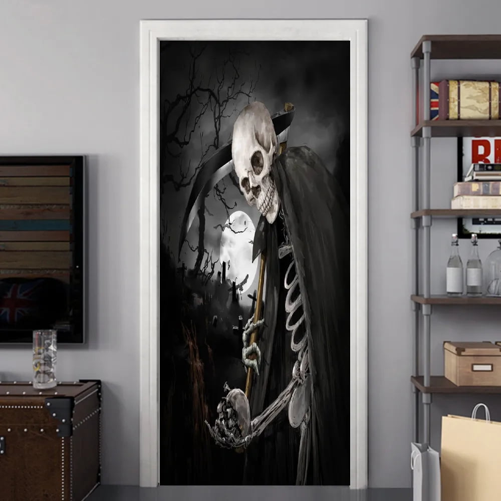 Halloween Series Scary 3D Door Stickers PVC Waterproof Home Decorative ...