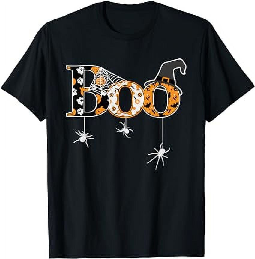 Halloween Shirt Spider Web Witch Hat Cute Boo T-Shirt - Walmart.com