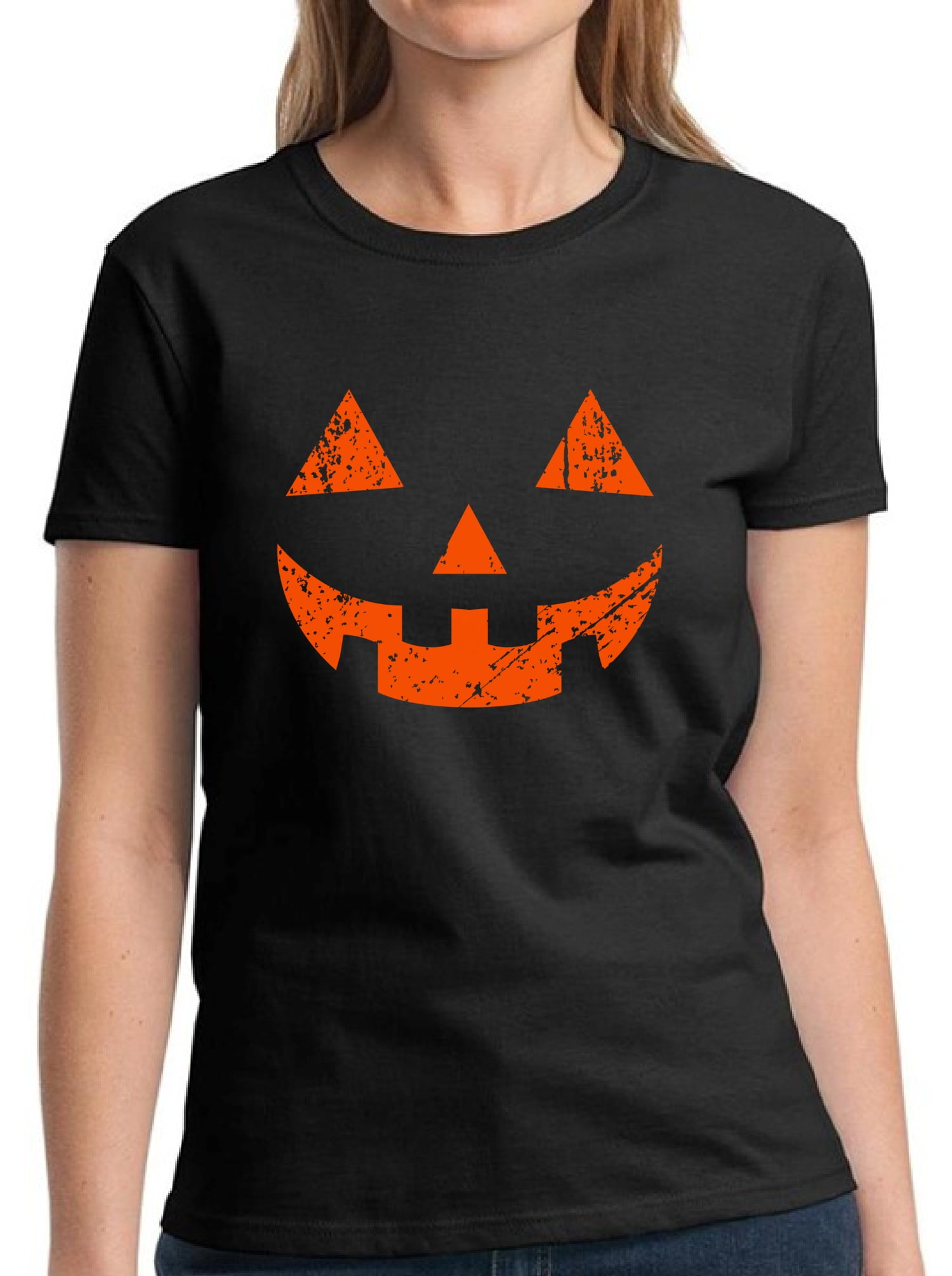 Halloween Shirts for Women Jack O'Lantern Scary Pumpkin Face Graphic ...