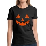 Halloween Shirts for Women Jack O'Lantern Scary Pumpkin Face Graphic ...