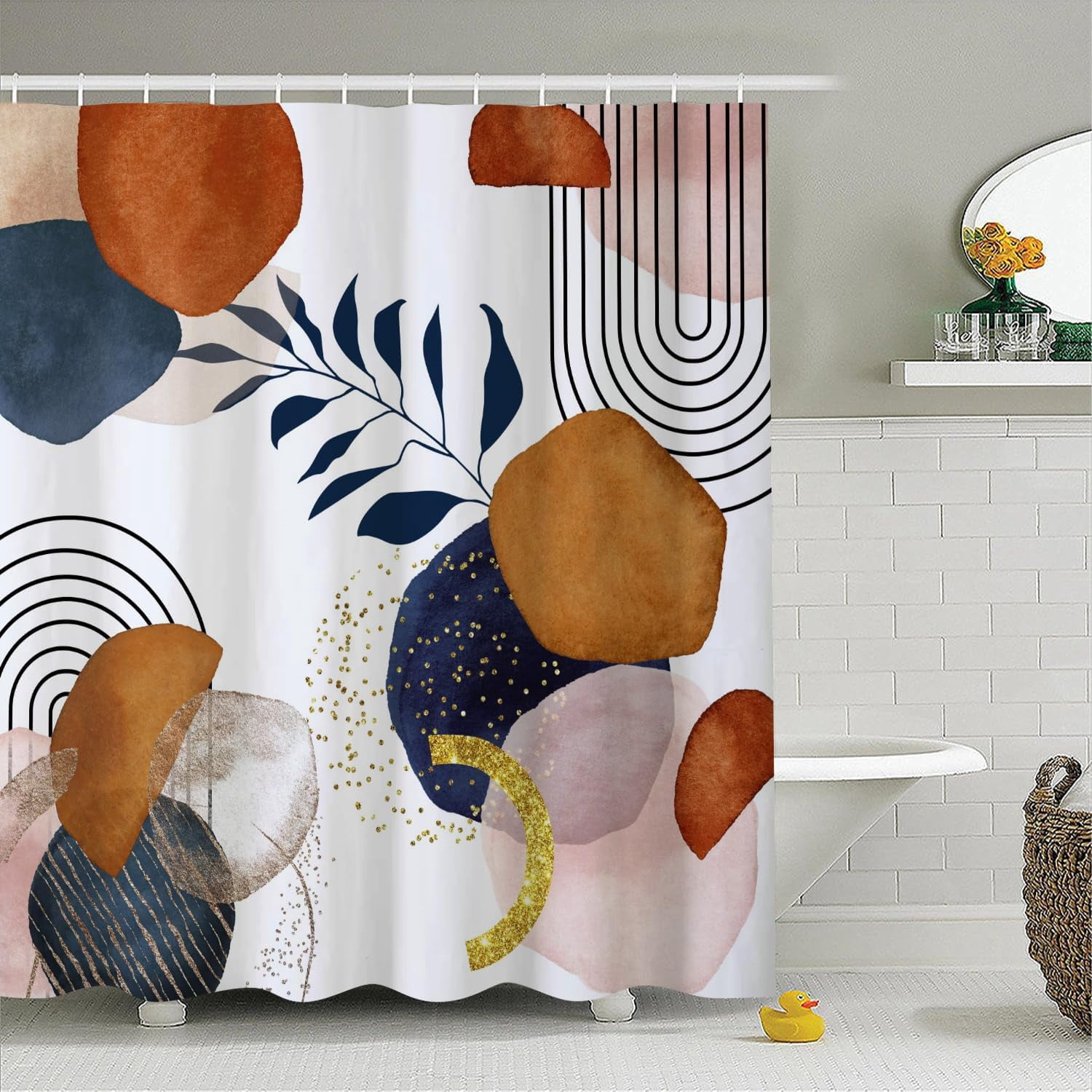 Halloween Shower Curtain, Bloody Hands Bats Shower Curtain Set with ...