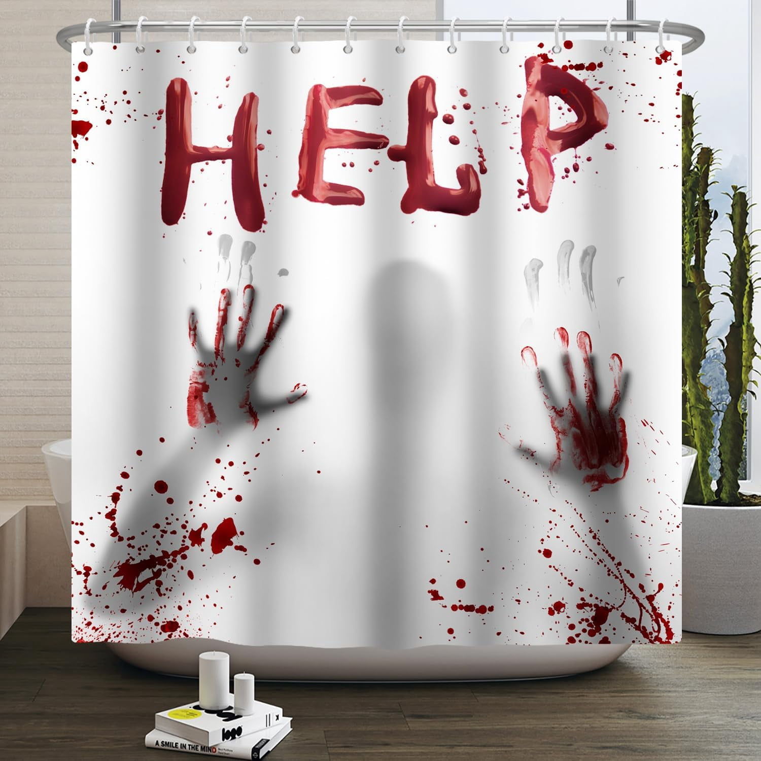 Halloween Shower Curtain Horror Night Full Moon Gothic Castle Haunted ...