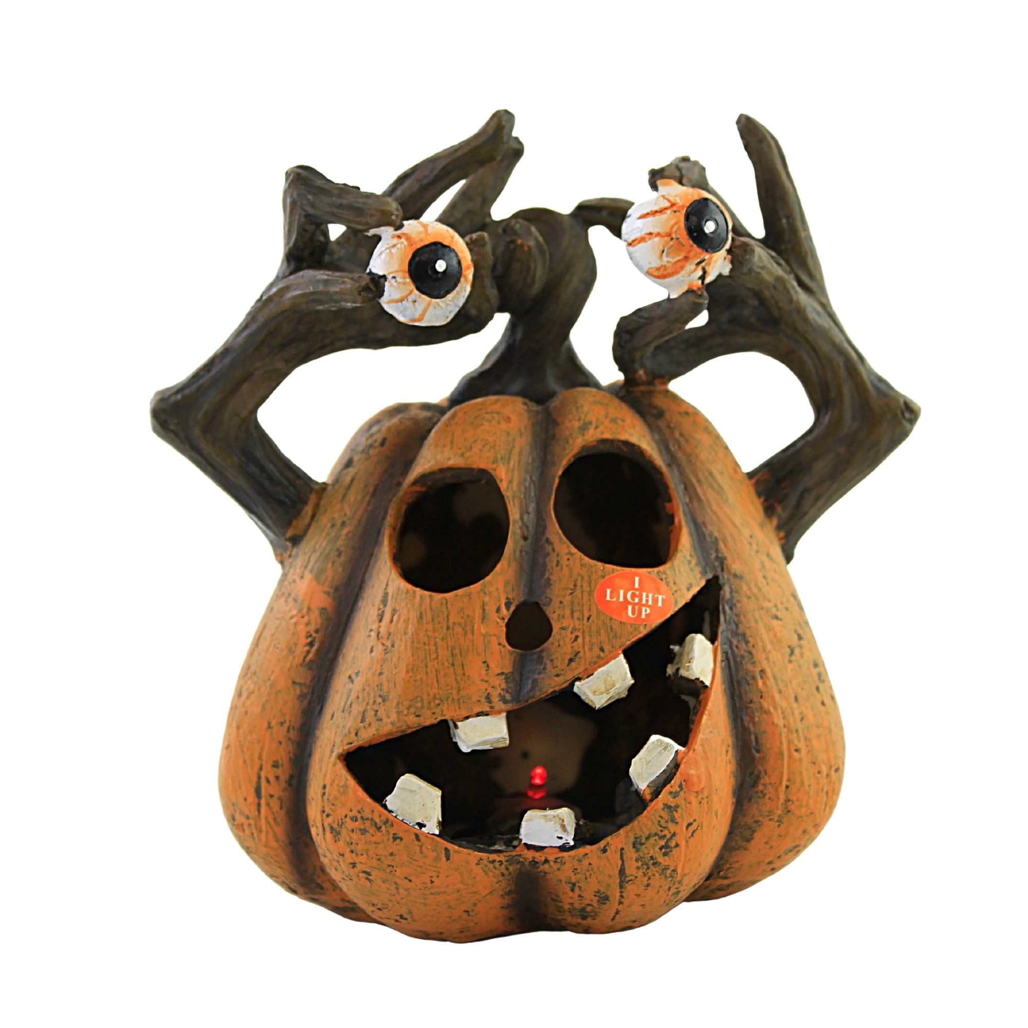 Halloween Silly Eyes Pumpkins Polyresin Lighted Led Th00693 Two Eye ...
