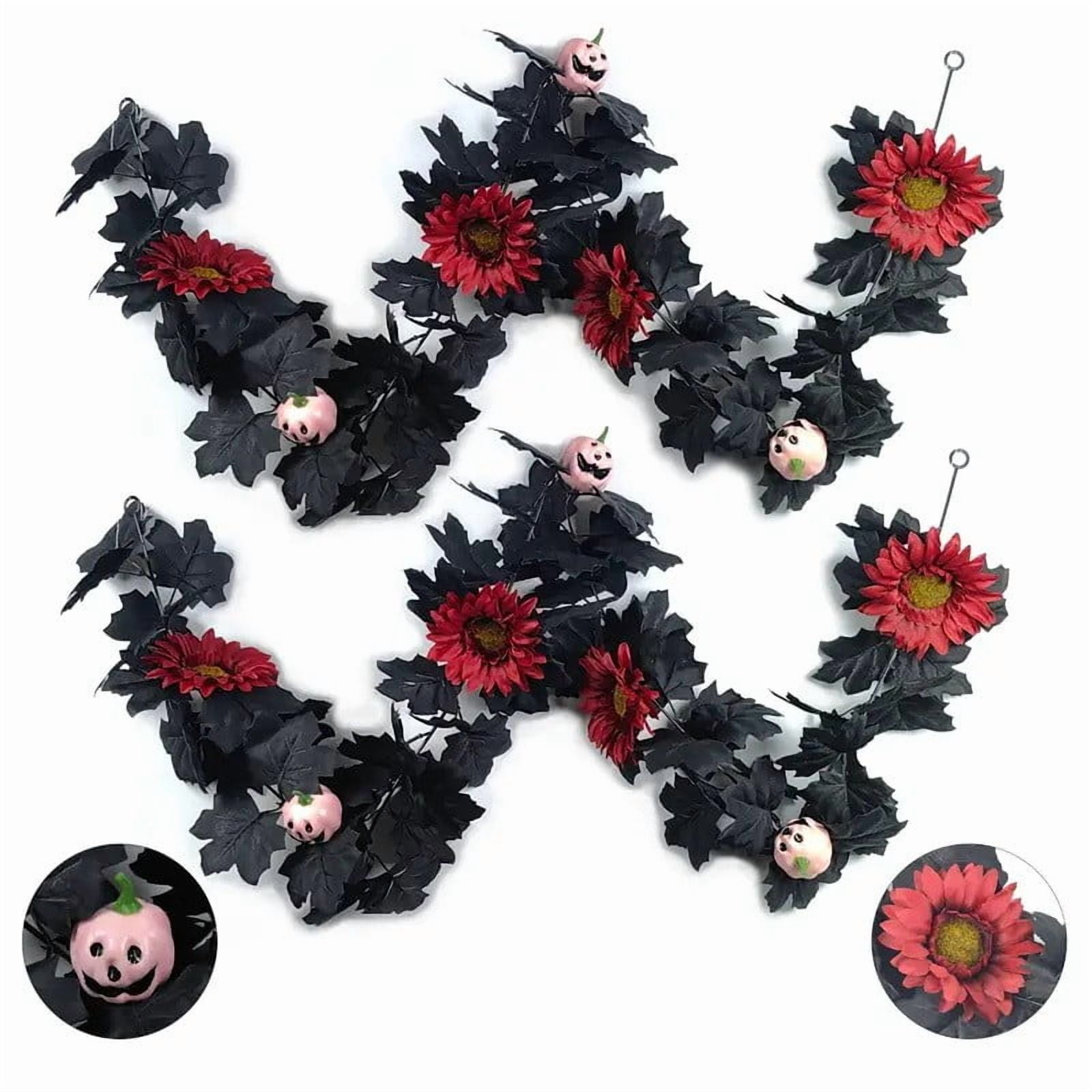 Halloween Simulated Rattan Ghost Face Pumpkin Maple Leaf Rattan ...