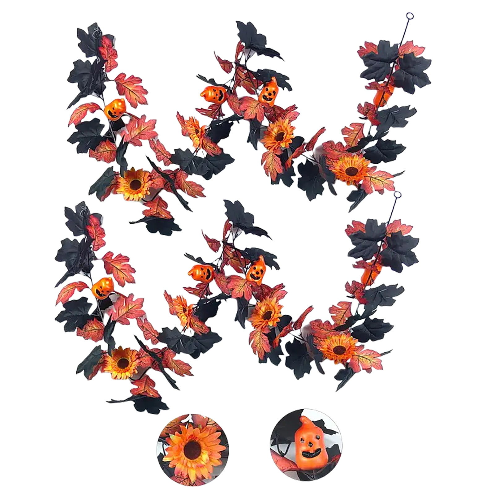 Halloween Simulated Rattan Ghost Face Pumpkin Maple Leaf Rattan ...