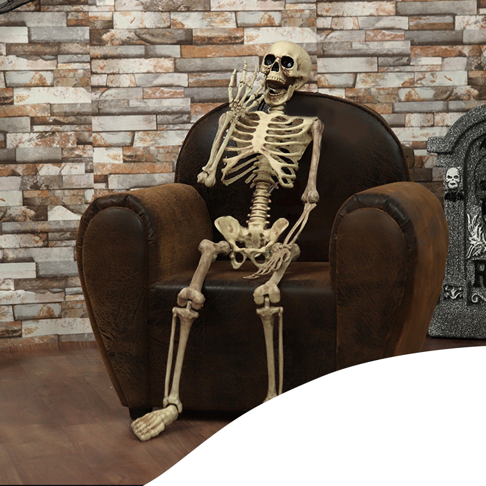 Halloween Skeleton 35 In Full Body Realistic Human Bones with Posable ...