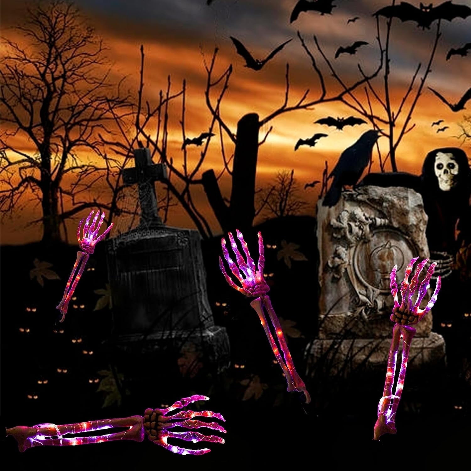 VBOOX TRABE Purple Halloween Skeleton Arm Yard Decoration - Walmart.com