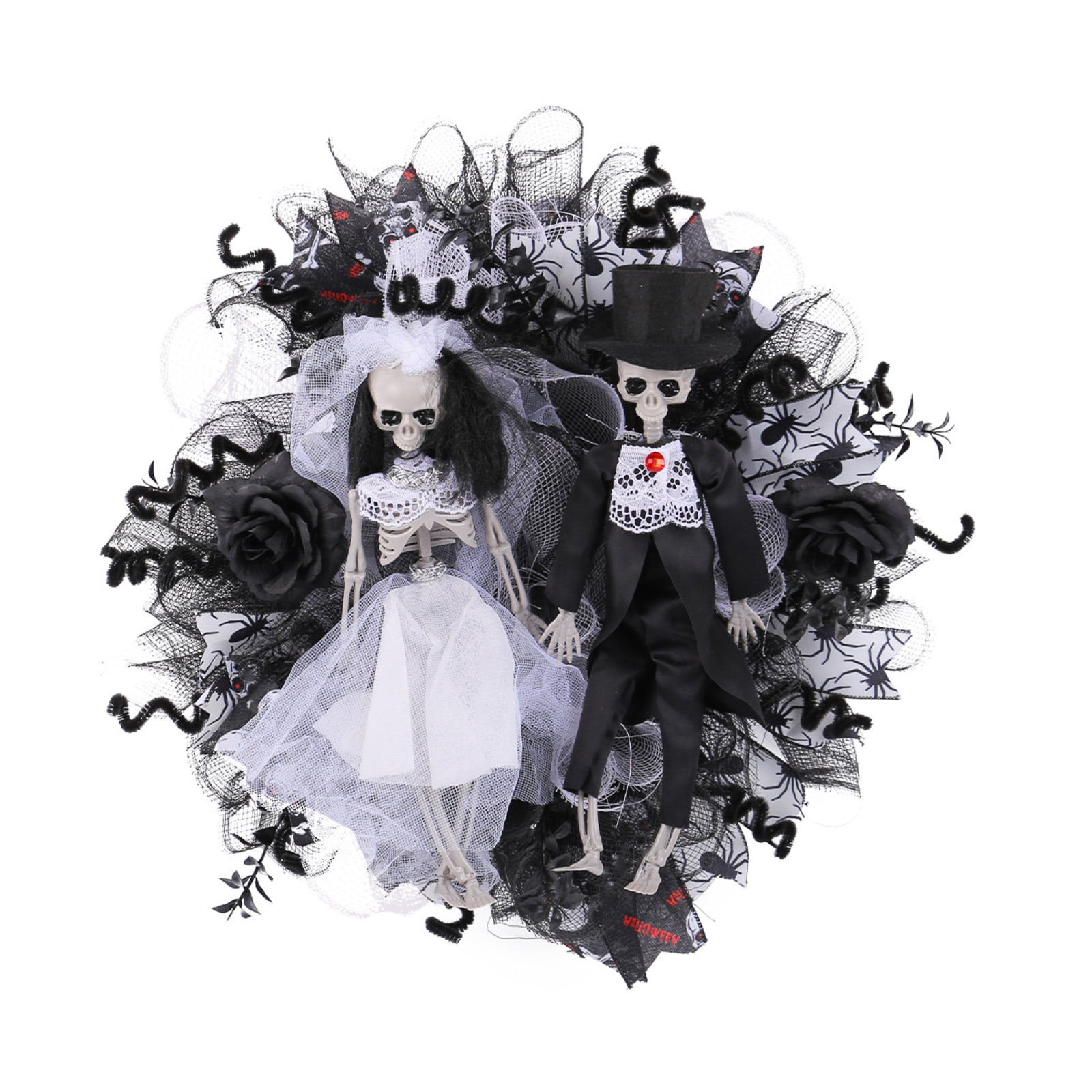 Halloween Skeleton Bride Groom Garland Door Hanging Festive Window ...