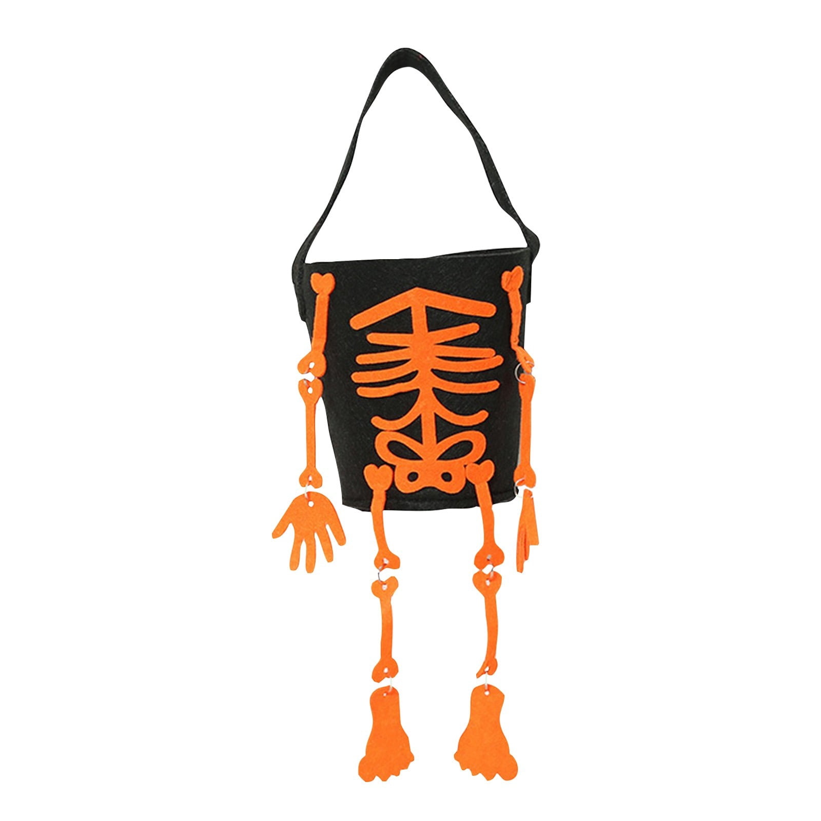 Halloween Skeleton Candy Bag for Kids: Orange Skeleton Graphic Trick or ...