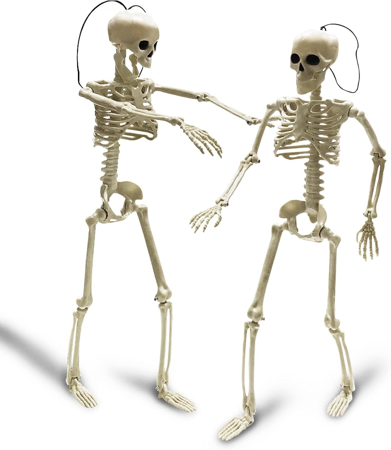 Halloween Skeleton Decor (2 Packs),16" Full Body Posable Joints Hanging ...