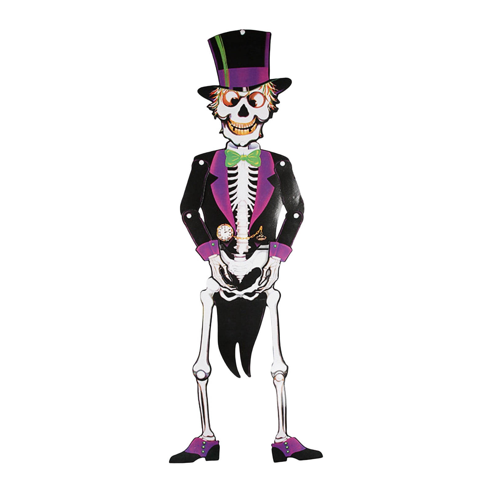 Halloween Skeleton Decoration - Articulated Skeleton Cutout with Top ...
