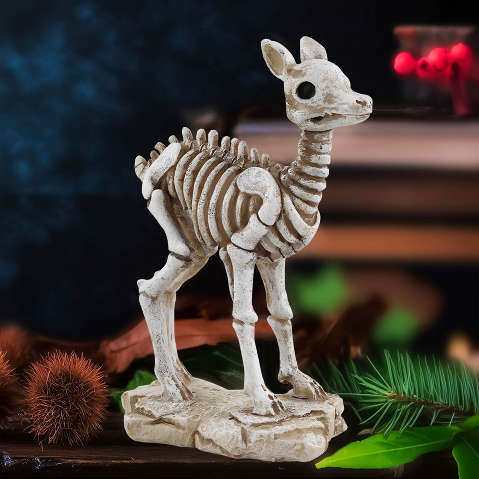Halloween Skeleton Deer Figurine, Spooky Animal Skeleton Statue ...