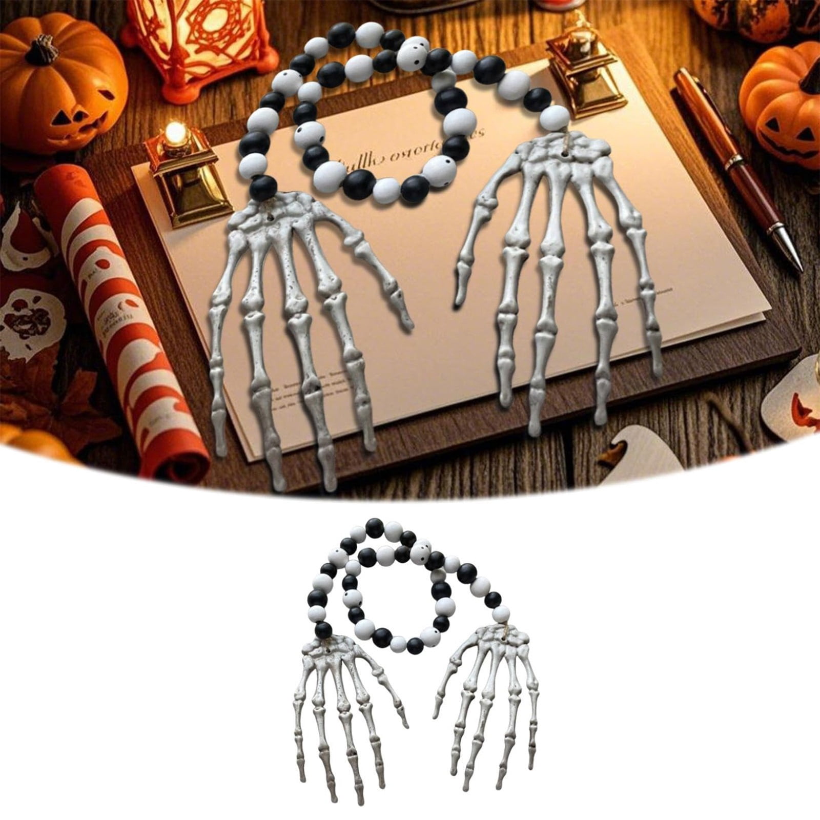 Halloween Skeleton Halloween Garland, Skeleton Hands Halloween Beads ...