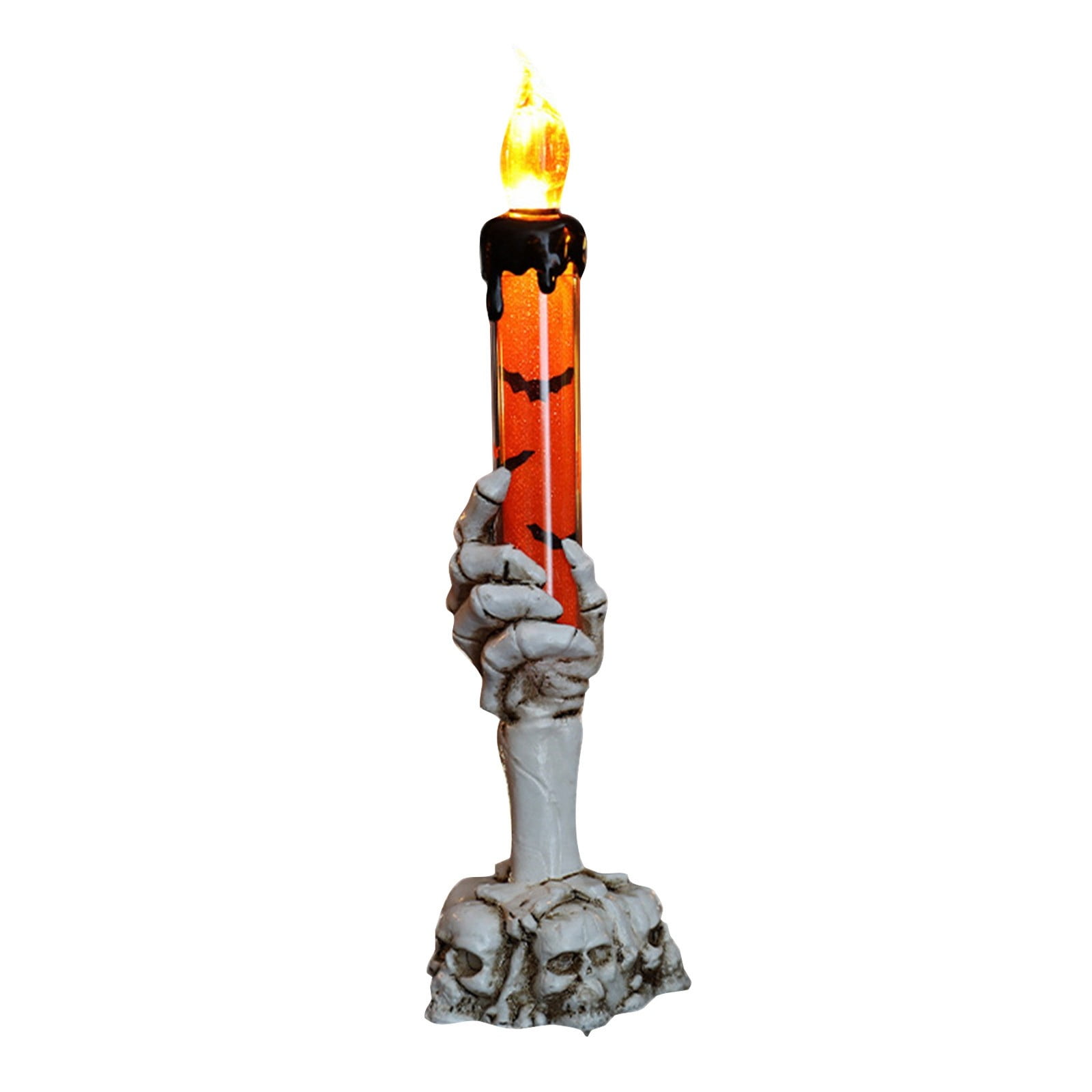 Halloween Skeleton Hand LED Candle - 3D Flameless Taper Battery ...