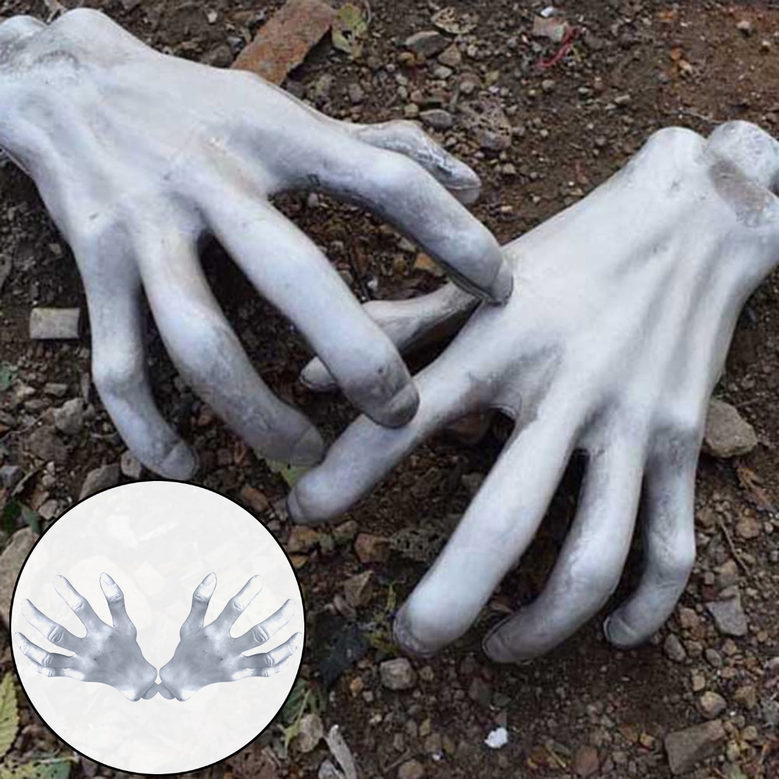 Halloween Skeleton Hands, 1 Pair Realistic Life Size Fake Plastic Hands ...