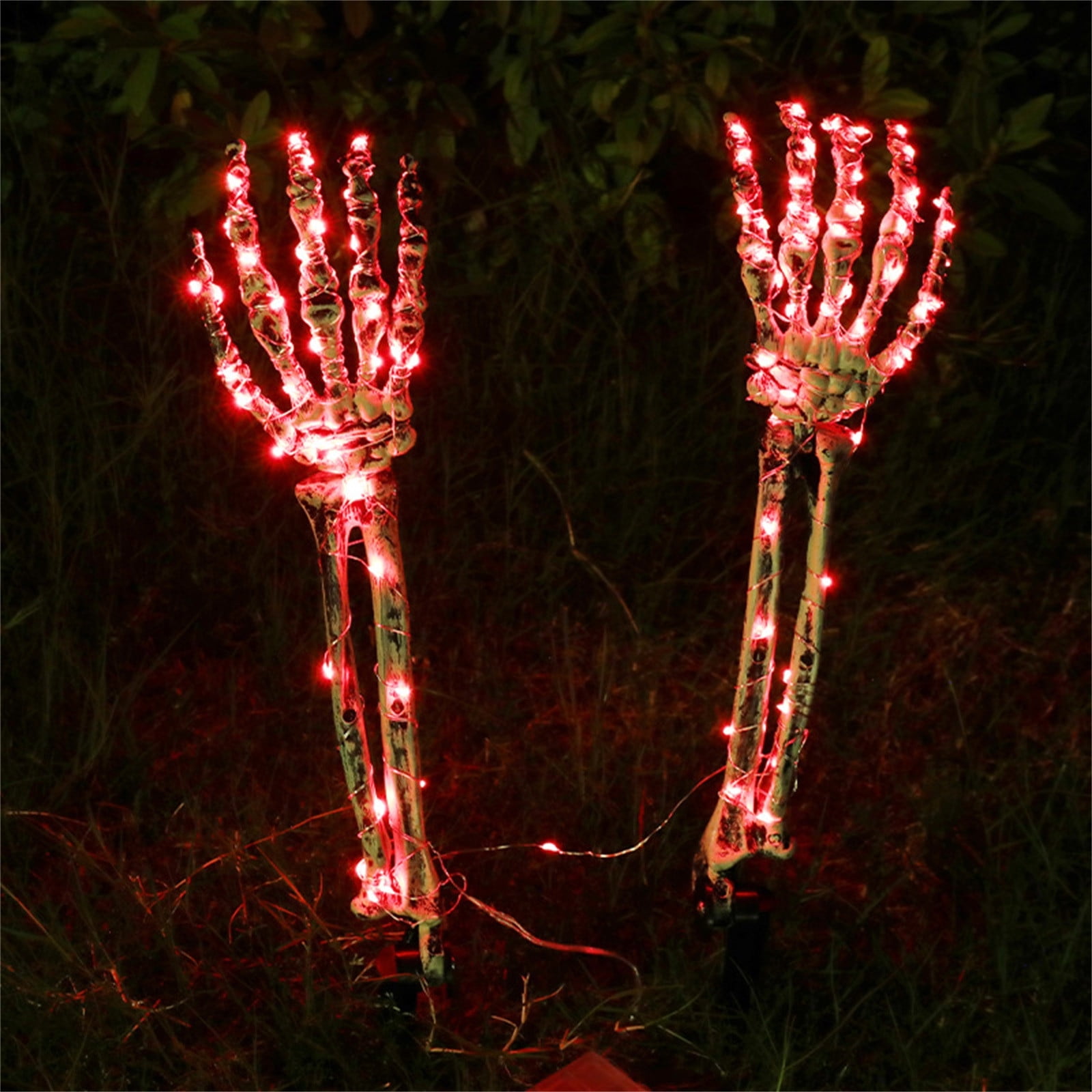 Halloween Skeleton Hands Decorations, 2 Pack Light Up Skeleton Arm ...