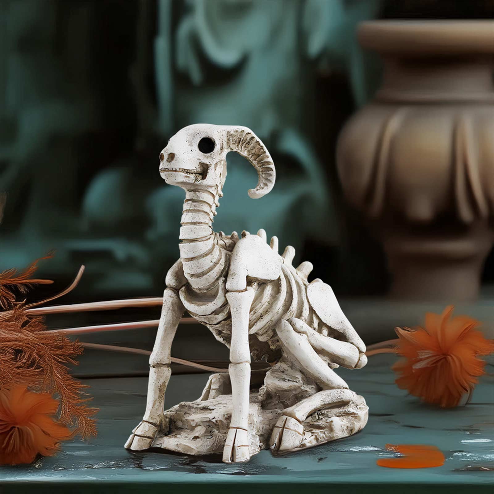 Halloween Skeleton Hippo Decorations Statue, Skeleton Animals Bones ...