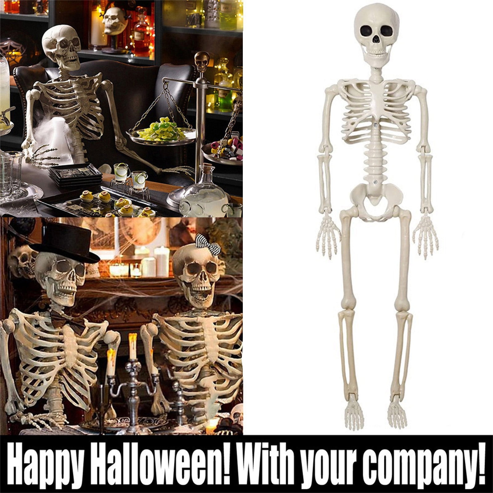 Halloween Skeleton - Life Size Full Body Realistic Human Bones with ...