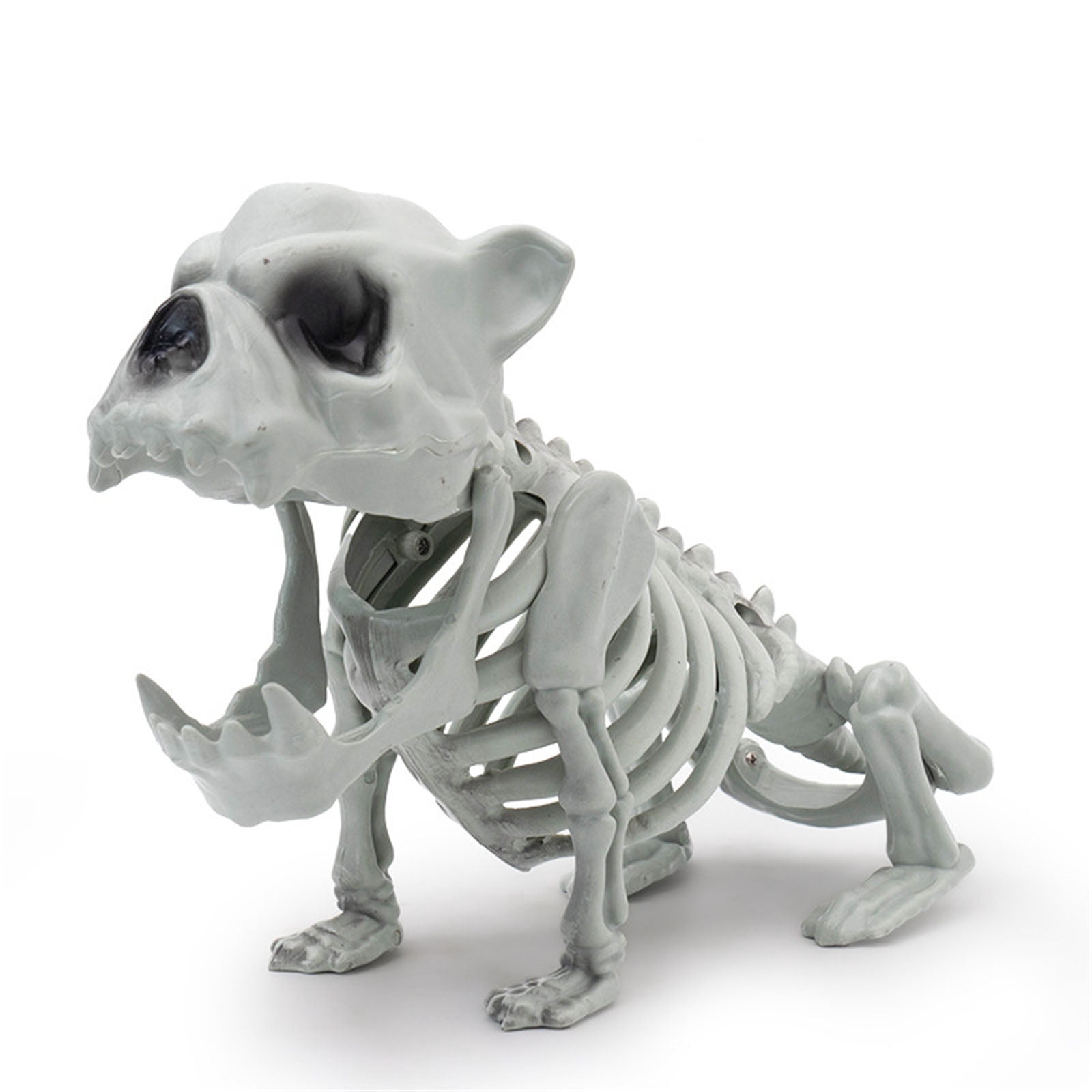 Halloween Skeleton Pug Dog Statue,Movable Mouth Joints Gothic Skeleton ...