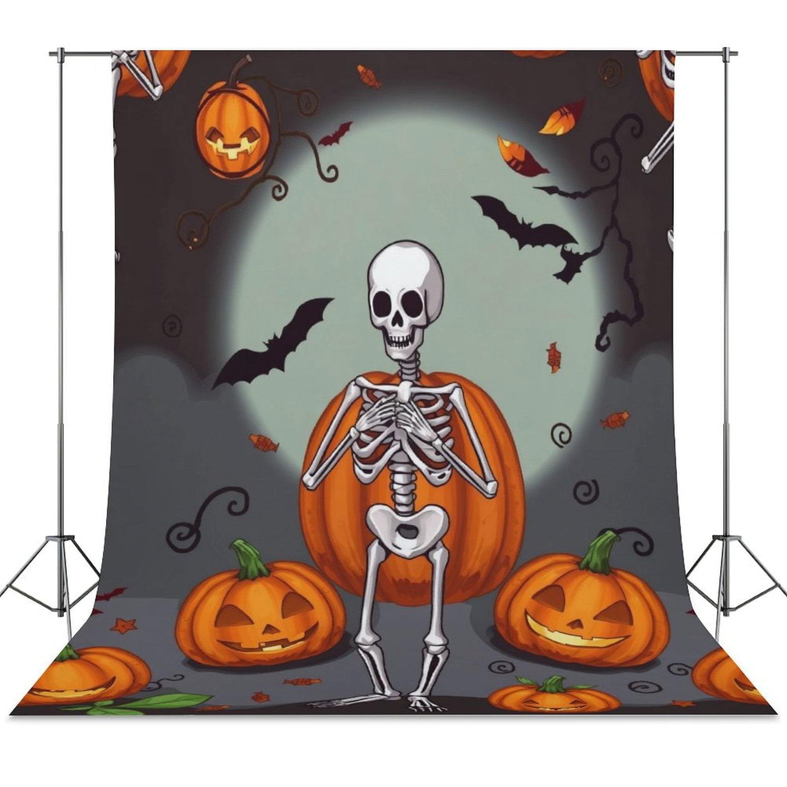 Halloween Skeleton Pumpkins Party Backdrop Birthday Decoration ...