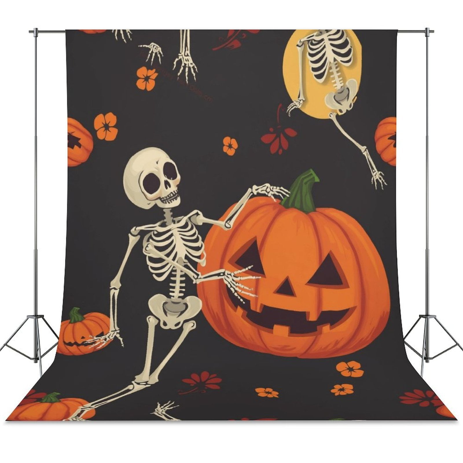 Halloween Skeleton Pumpkins Photography Backdrops Adult Photostudio ...