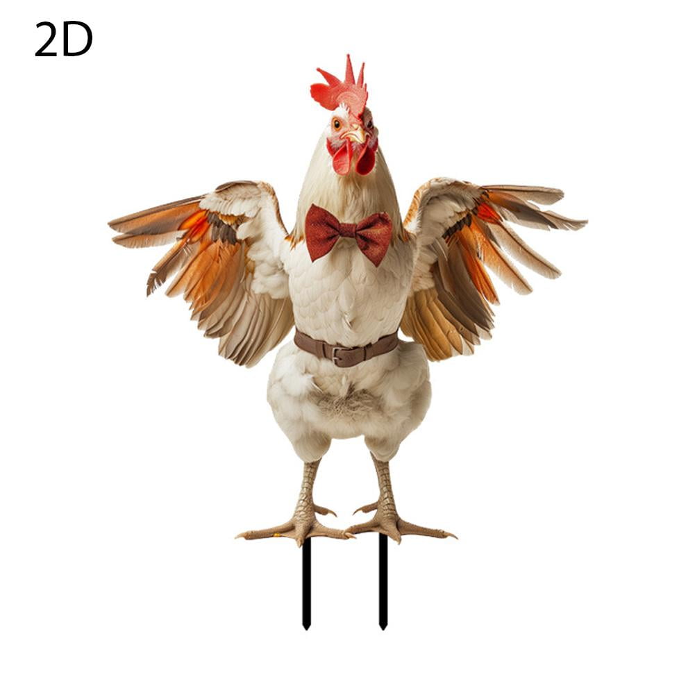 Halloween Skeleton Riding Rooster Metal Yard Sign, Spooky Chicken ...