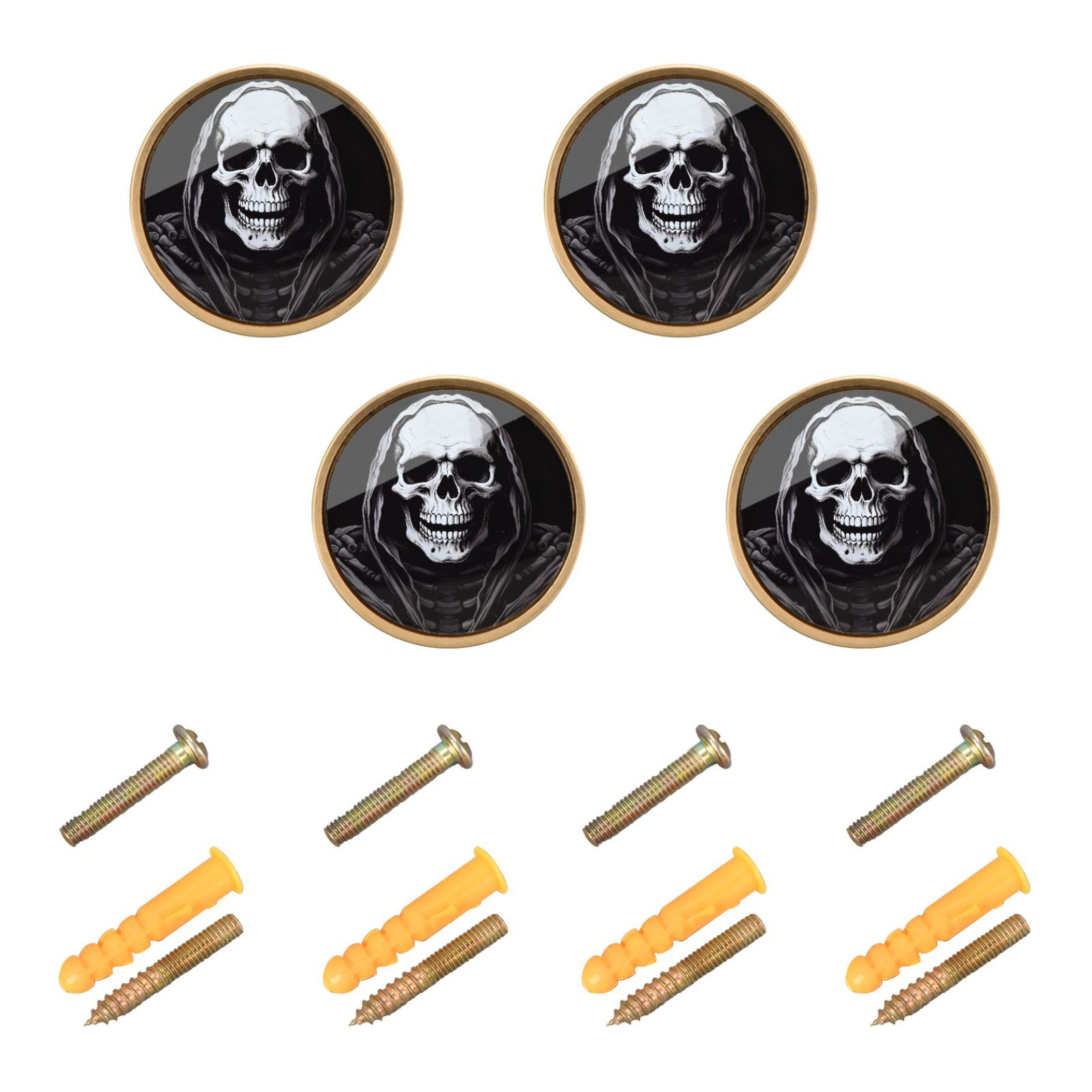 Halloween Skeleton Skull Cabinet Knobs Kitchen Drawers Knobs Door Round ...