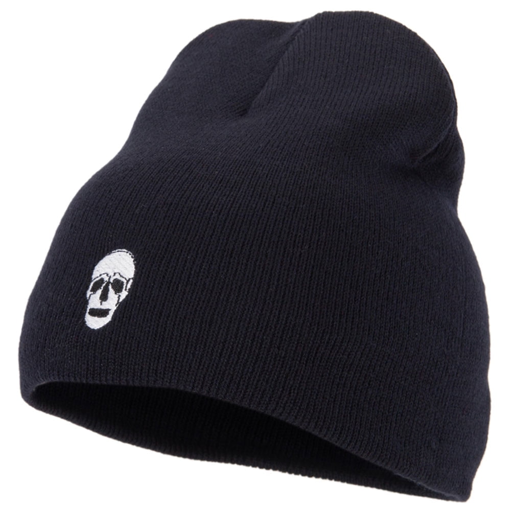 Halloween Skeleton Skull Embroidered 8 Inch Knitted Short Beanie ...