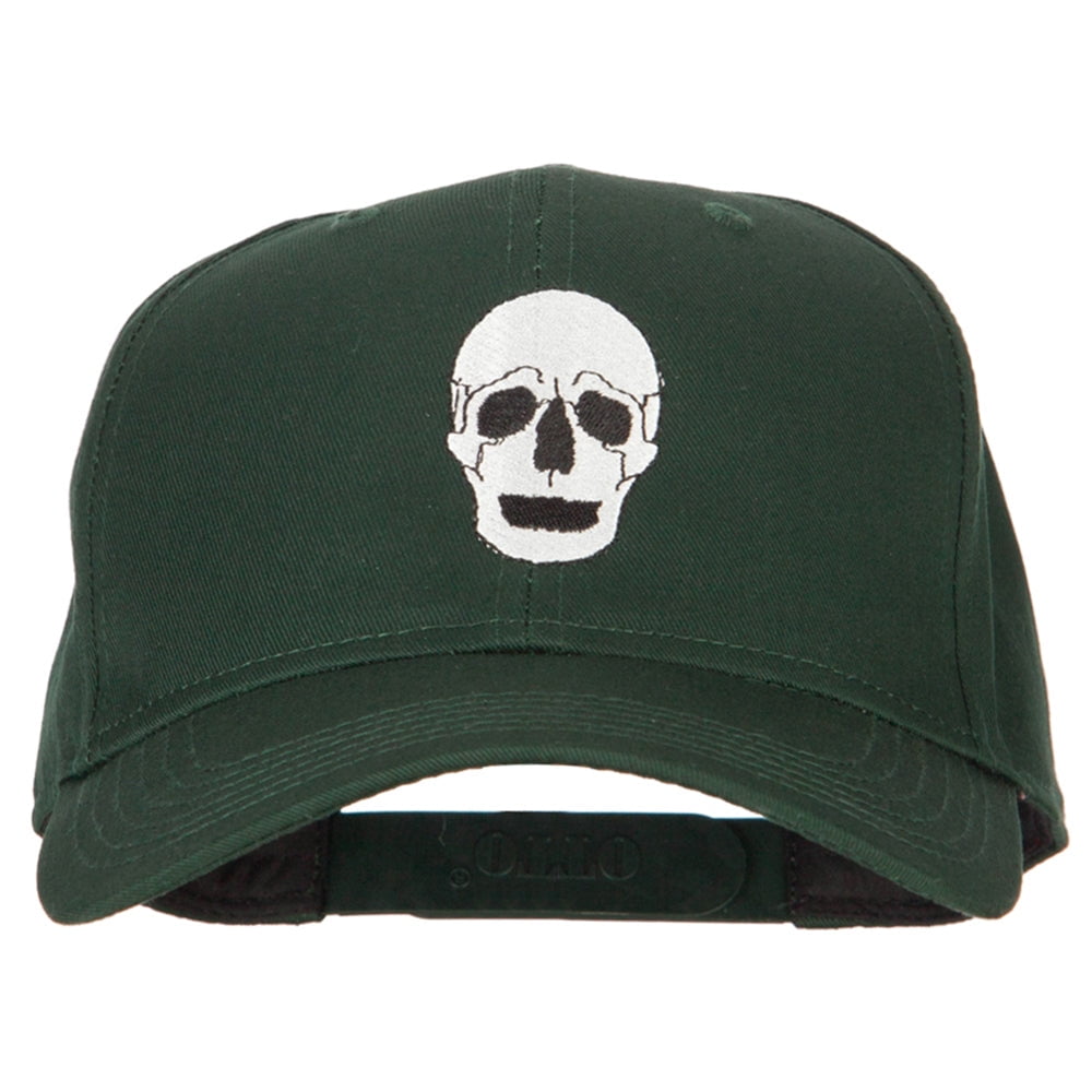 Halloween Skeleton Skull Embroidered Solid Cotton Pro Cap - Dk Green ...