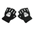 Halloween Skeleton Skull Half Finger Gloves Glowing in Dark Fingerless ...