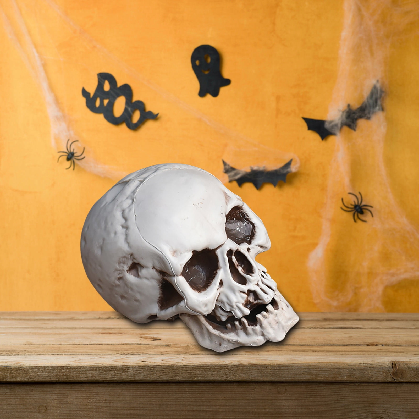 Halloween Skeleton Skull Prop, Realistic Plastic Human Skull, Spooky ...