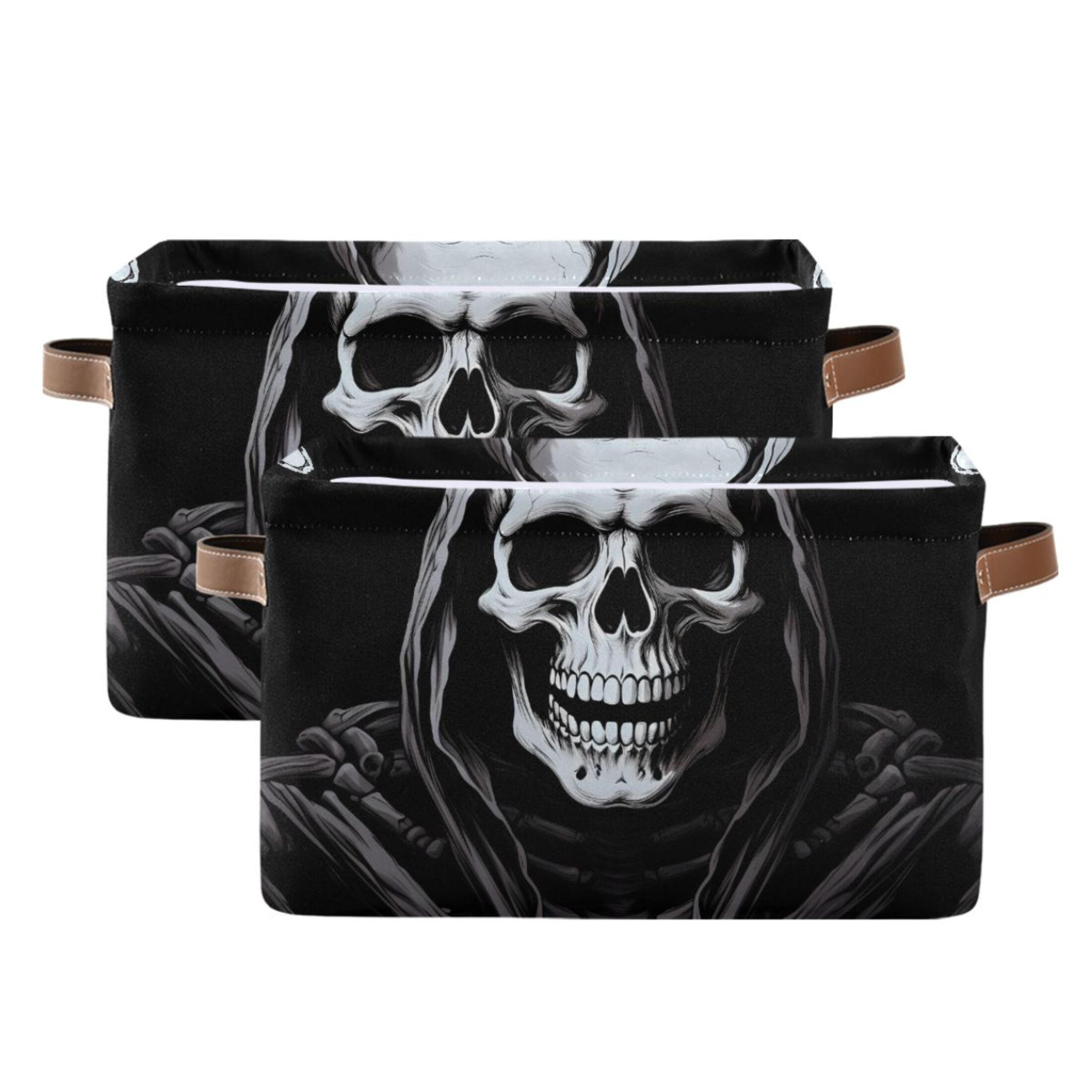 Halloween Skeleton Skull Storage Basket Large Bin Laundry Boxes Toys ...