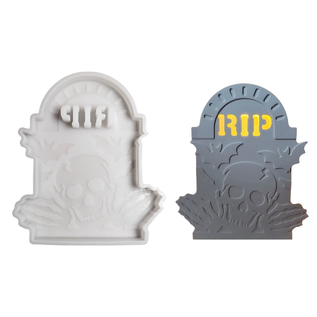 Halloween Skeleton Tombstone Mold Portable Silicone Skeleton Tombstone ...
