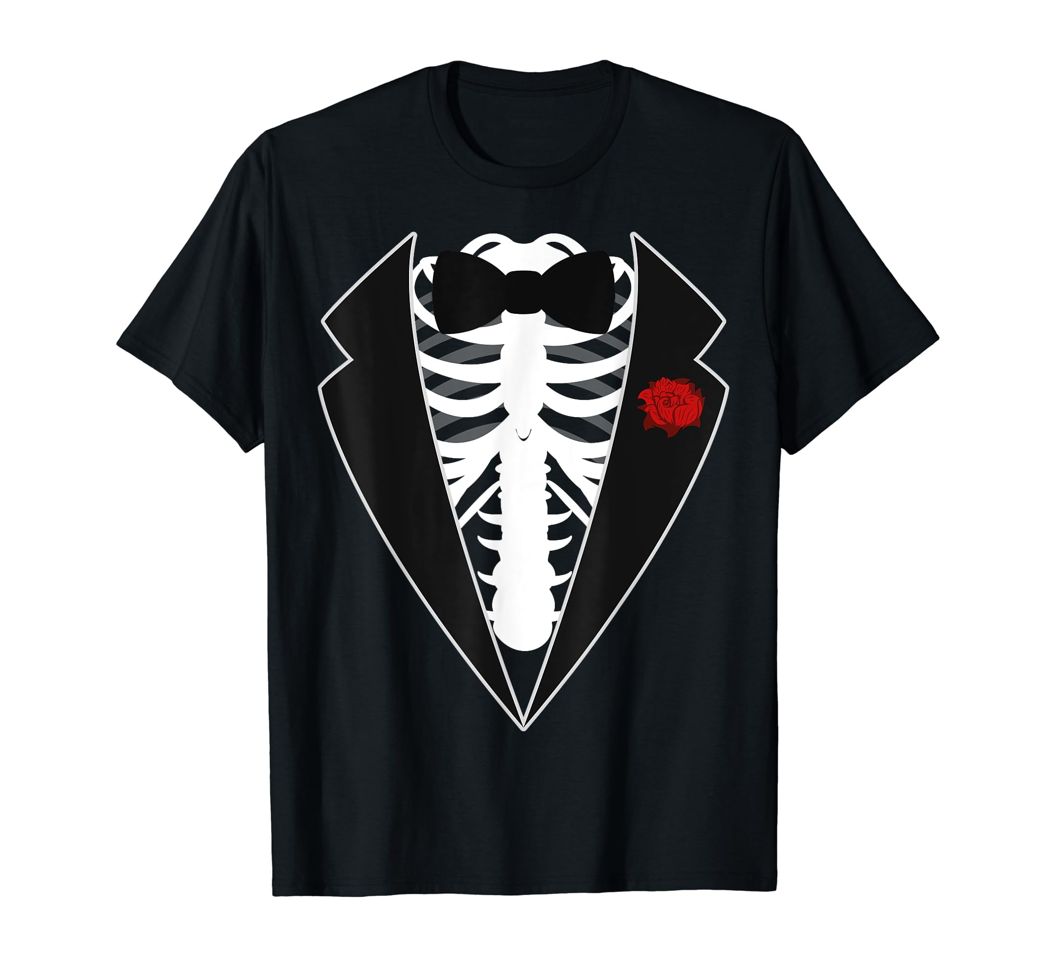 Halloween Skeleton Tuxedo Costume Black T-Shirt - Walmart.com