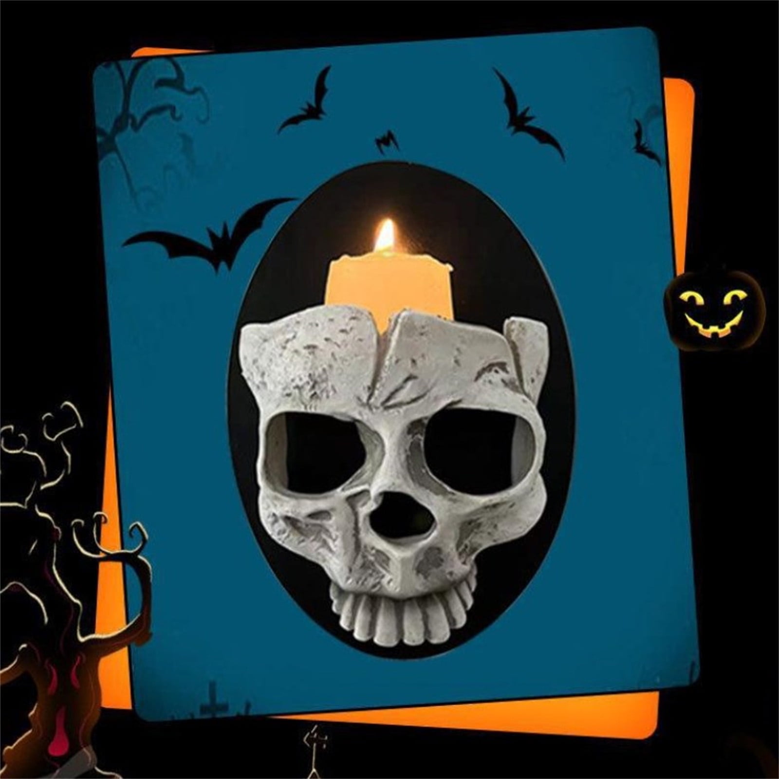 Halloween Skeleton Wall Candlestick Decoration Gothic Style Decorative ...