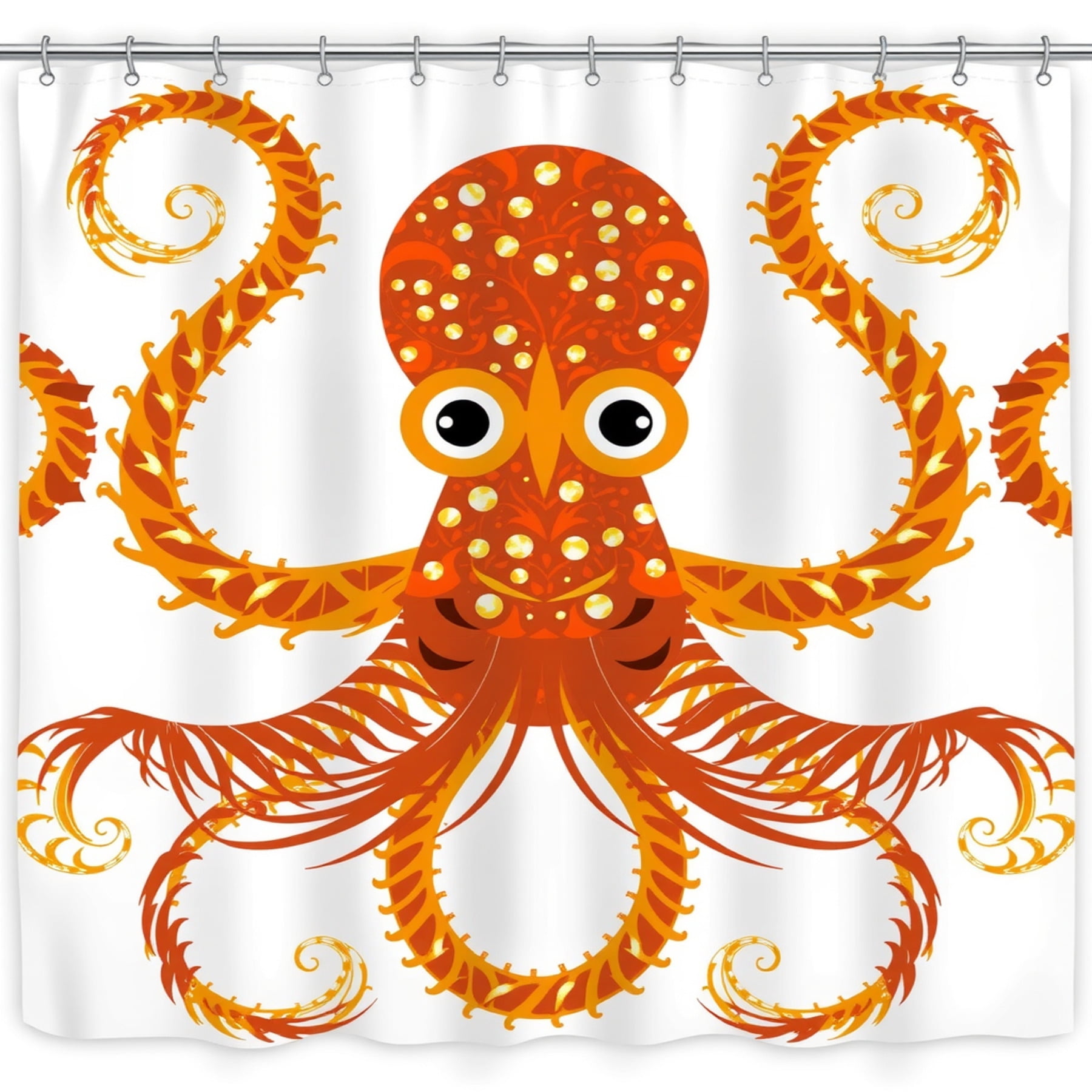Halloween Skeleton & Whale Shower Curtain - Spooky Decor with Pumpkins ...