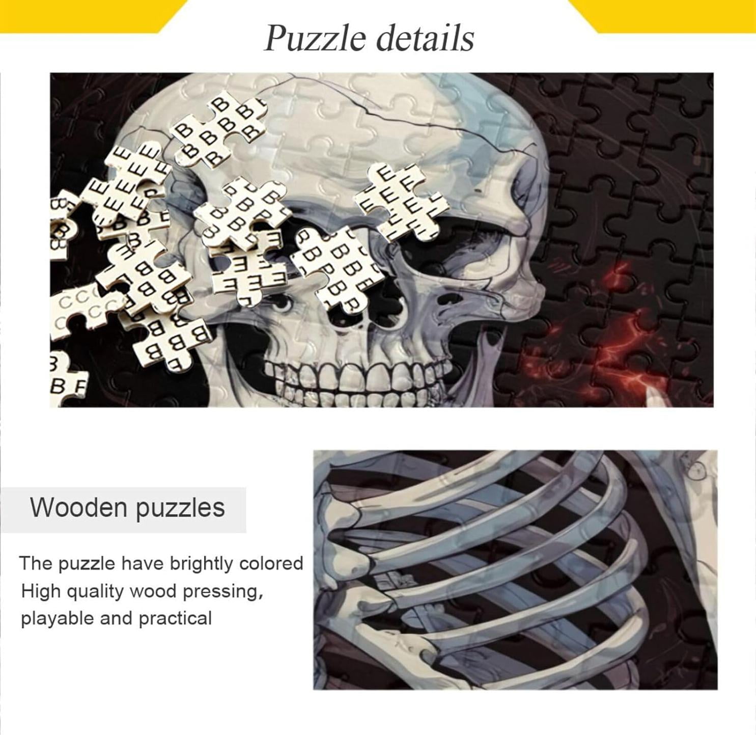 Halloween Skeleton Wooden Jigsaw Puzzles, Intellectual Entertainment ...