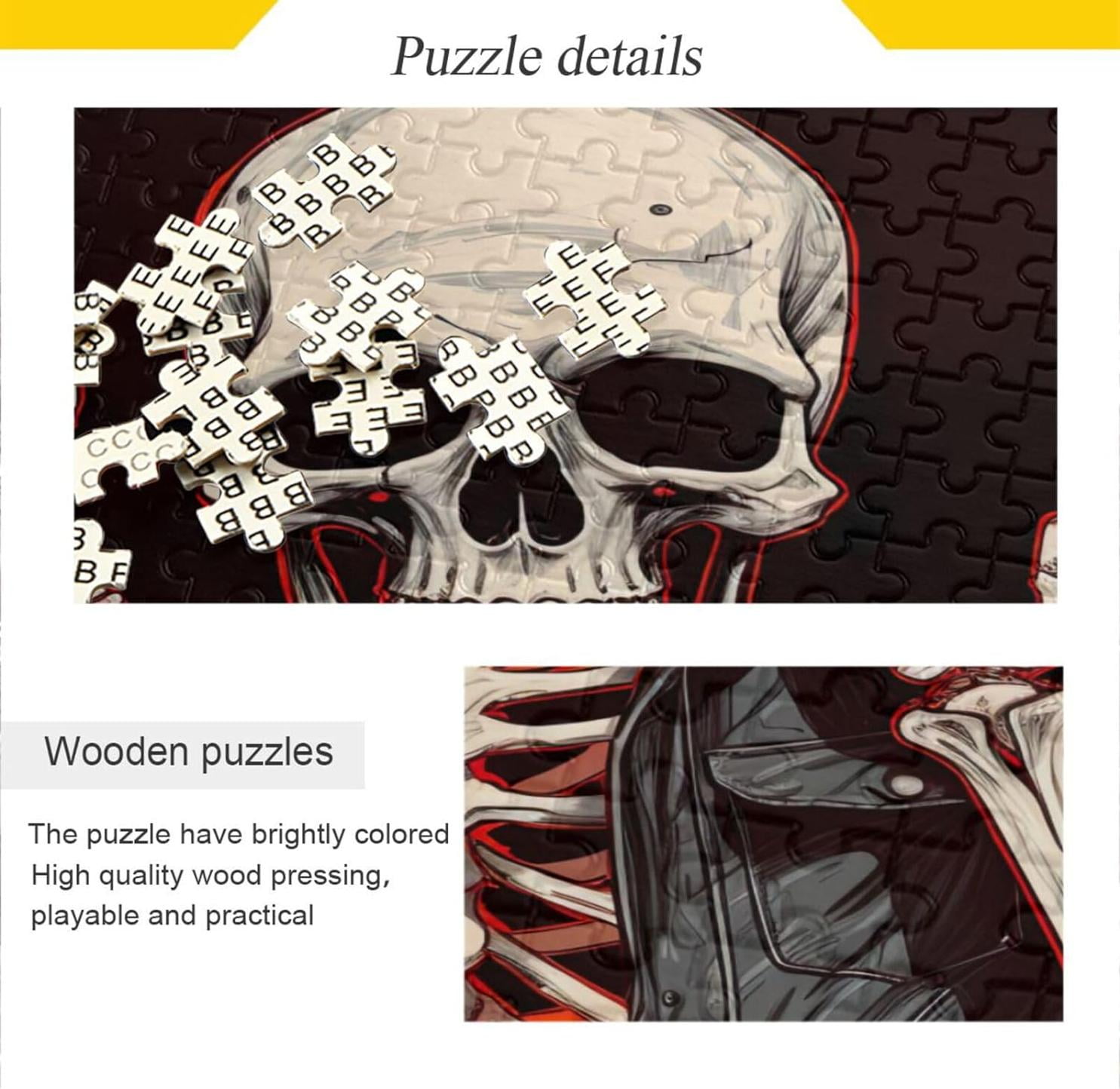 Halloween Skeleton Wooden Jigsaw Puzzles, Intellectual Entertainment ...