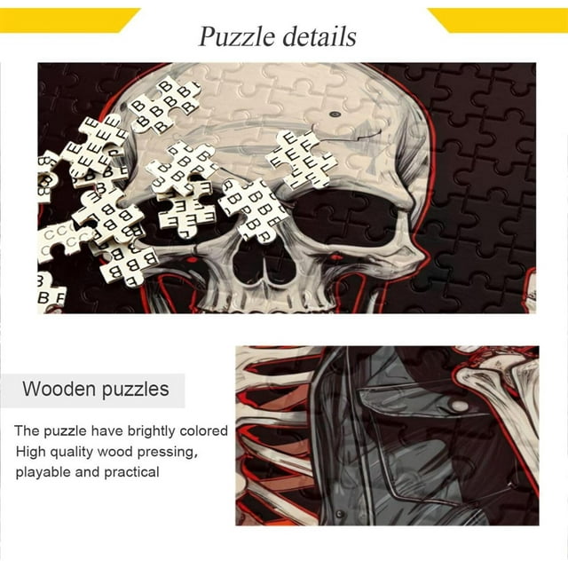 Halloween Skeleton Wooden Jigsaw Puzzles, Intellectual Entertainment ...