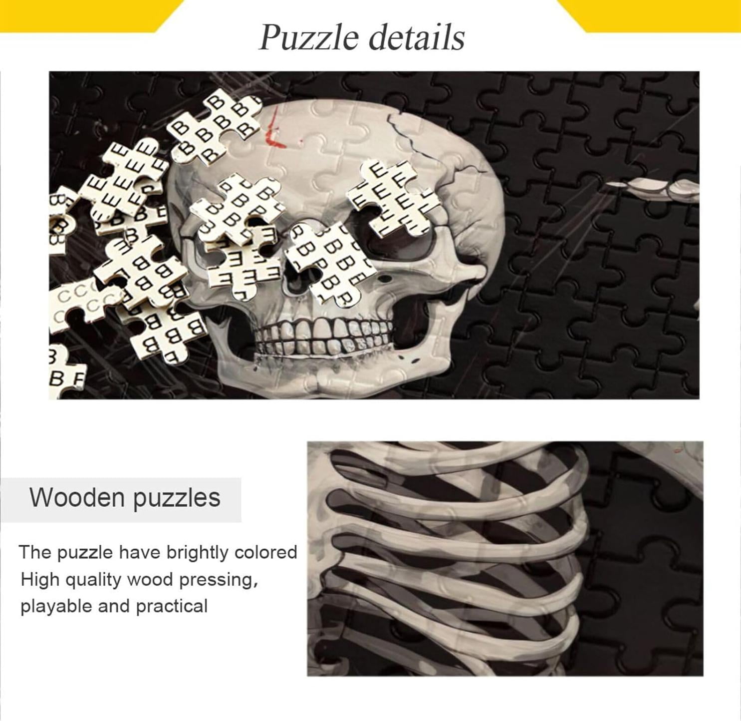 Halloween Skeleton Wooden Jigsaw Puzzles, Intellectual Entertainment ...