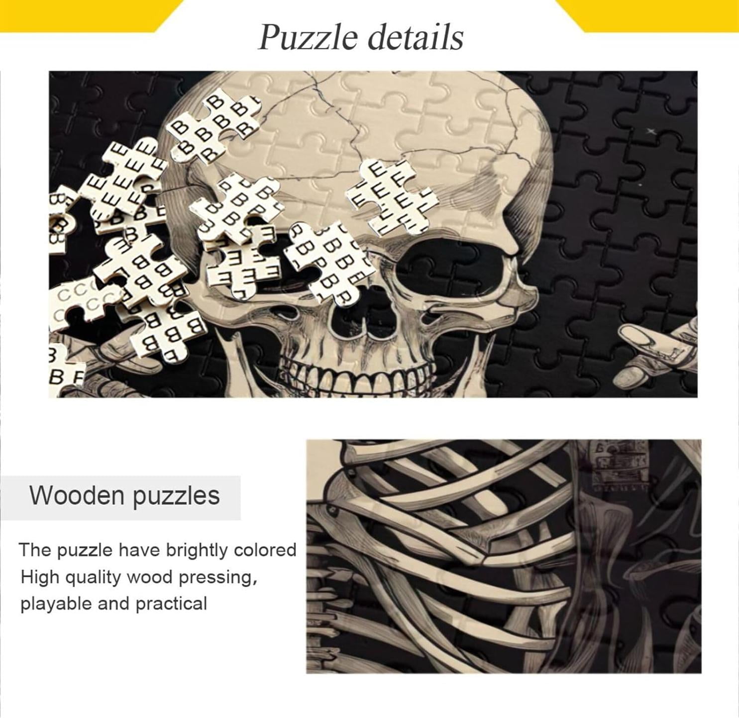 Halloween Skeleton Wooden Jigsaw Puzzles, Intellectual Entertainment ...