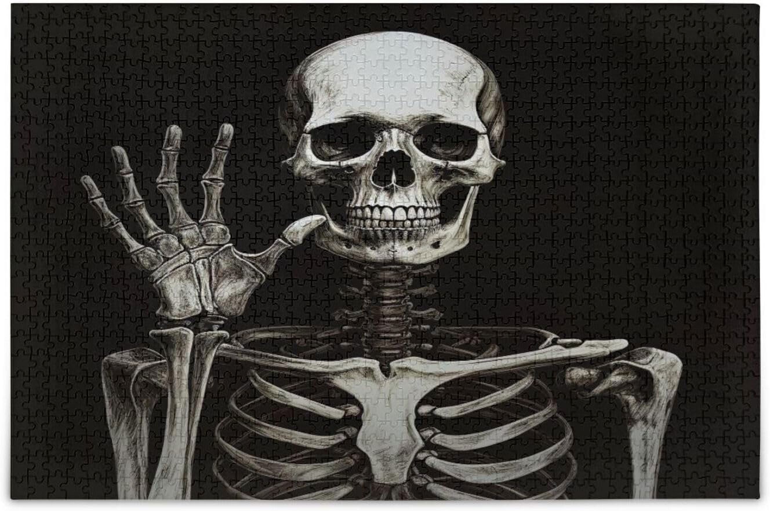 Halloween Skeleton Wooden Jigsaw Puzzles, Intellectual Entertainment ...