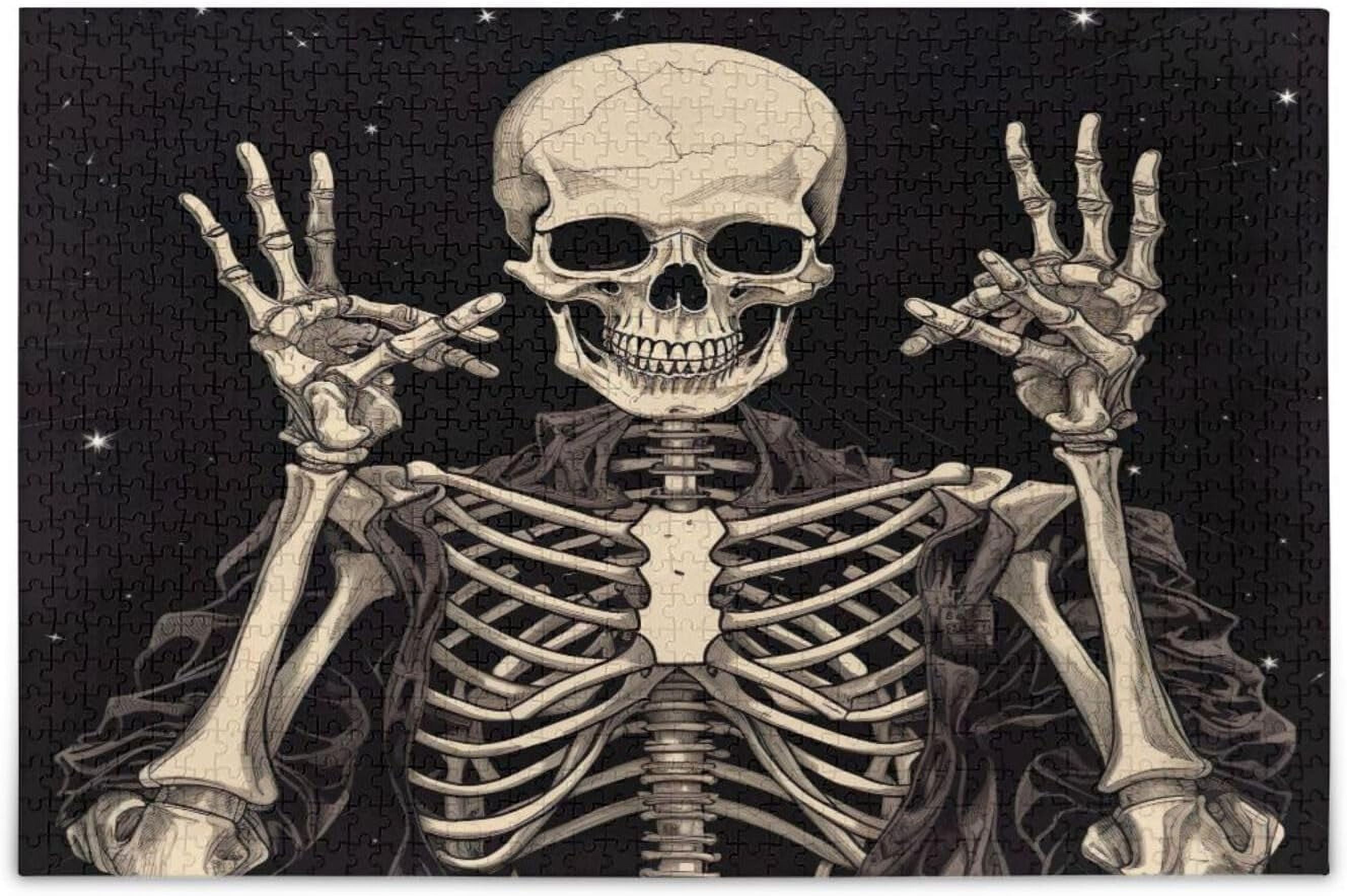 Halloween Skeleton Wooden Jigsaw Puzzles, Intellectual Entertainment ...