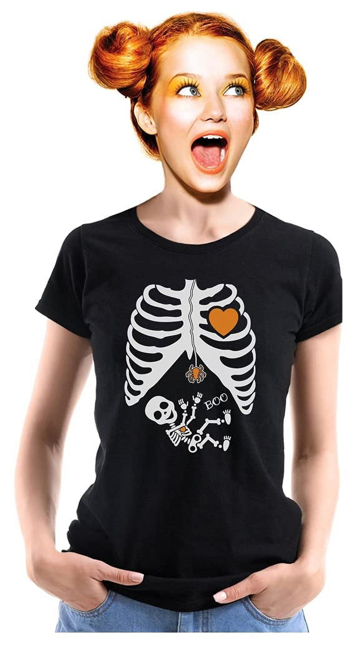Halloween Skeleton Xray Rib Cage Costume Men Women T Shirt