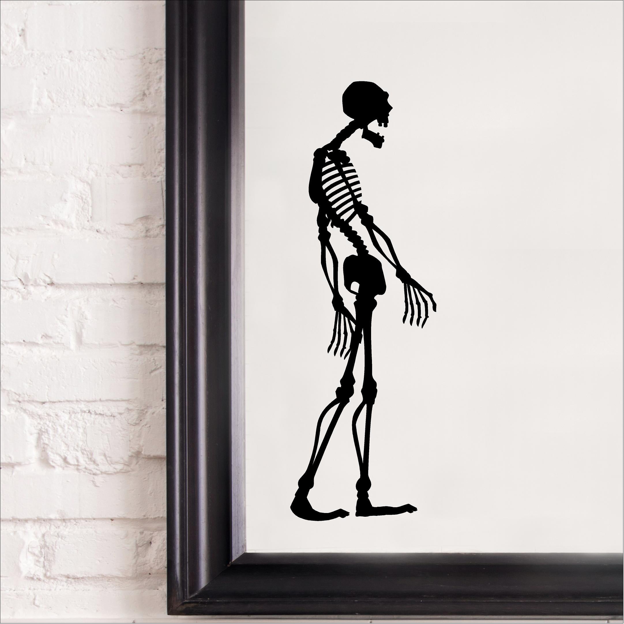 Halloween Skeleton vinyl Lettering wall decal (12"H x 4"L Black ...