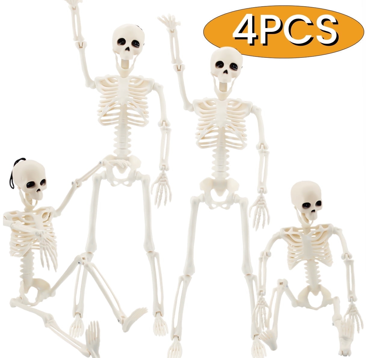 Halloween Skeletons 16" Posable Skeletons for Party Decoration Realistic Full Body Skeleton with ...