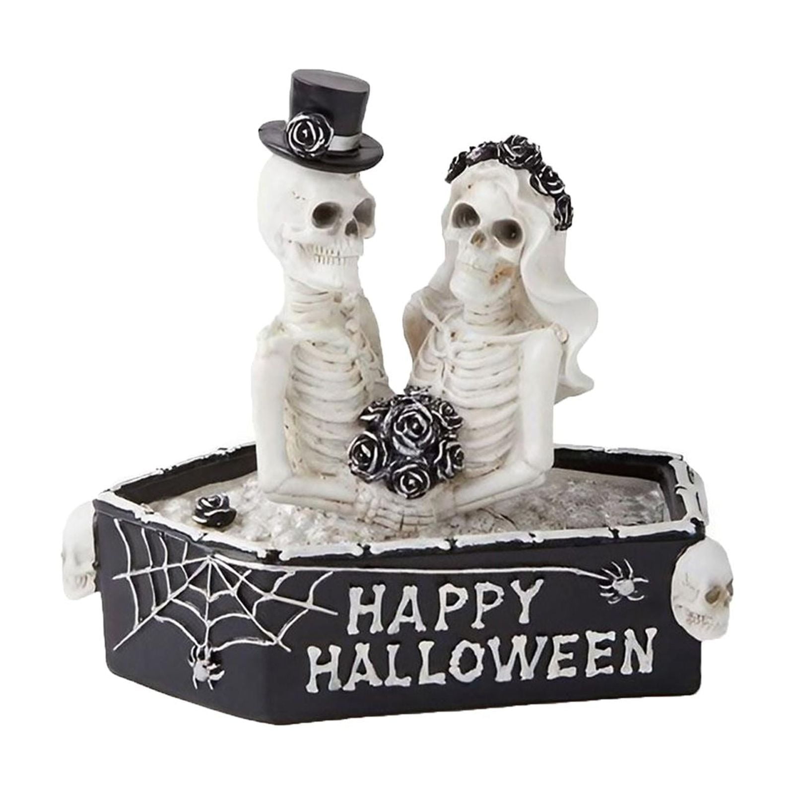 Halloween Skeletons - Coffin Skeleton Couple Gothic Decor Spooky Home ...