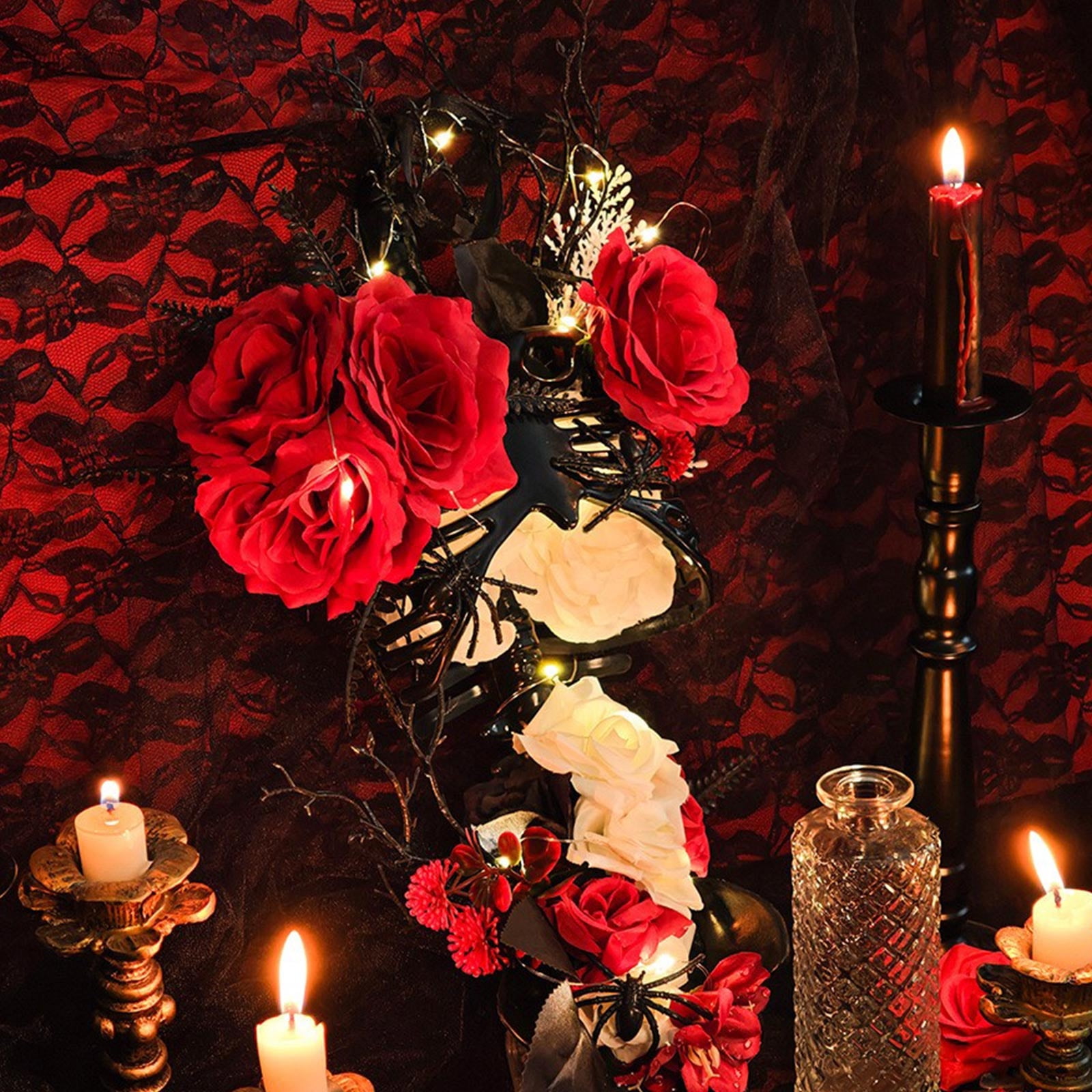 Halloween Skeletons Halloween Decor, Gothic Wall Decor Floral Skeleton ...