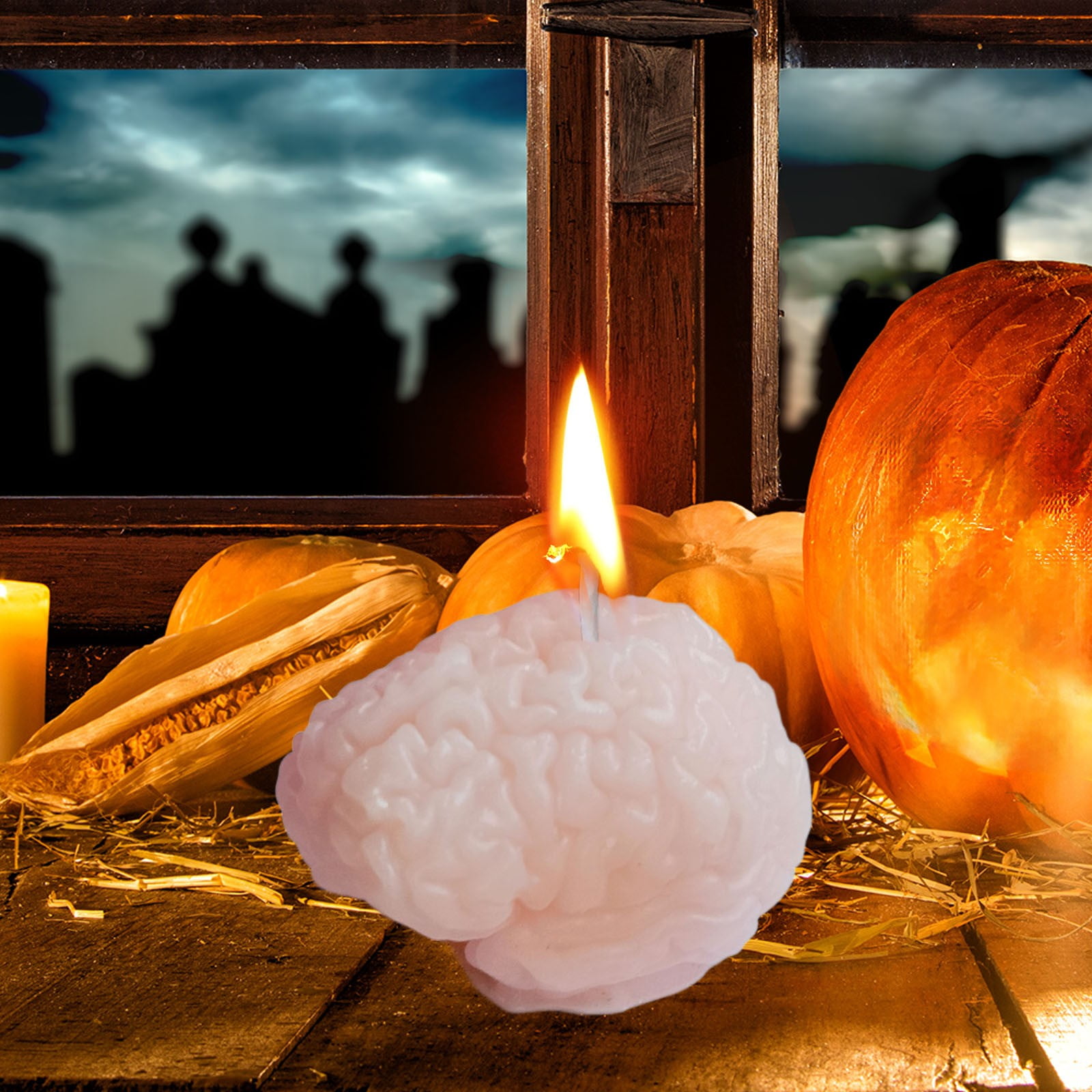 Halloween Skull Brain Candle, Scented Wax Candle for Gothic Decoration ...