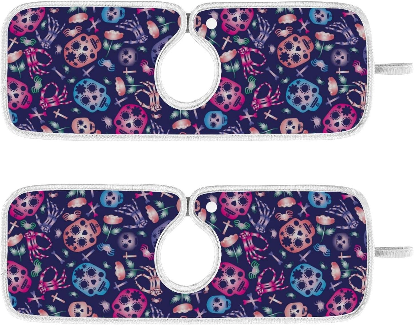 Halloween Skull Colorful Sink Splash Guard for Faucet 2 Packs Faucet ...